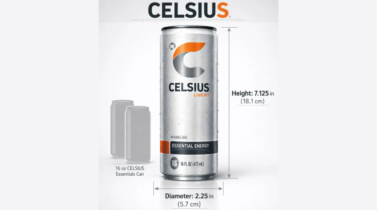 Celsius Can Dimensions: Types, Size, Height & Diameter 2026